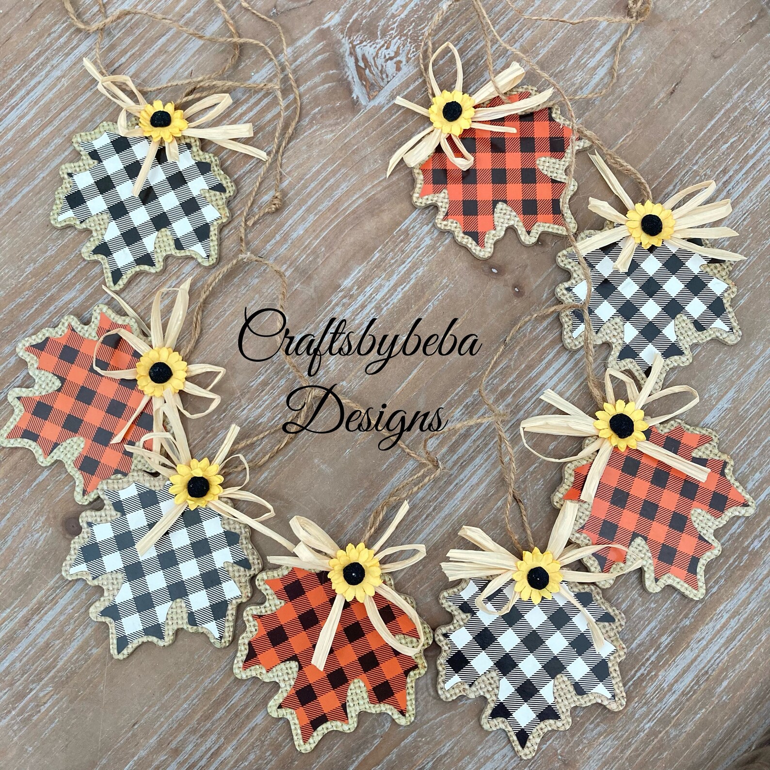 Fall Plaid Banner / Harvest Orange and Black Banner / - Etsy