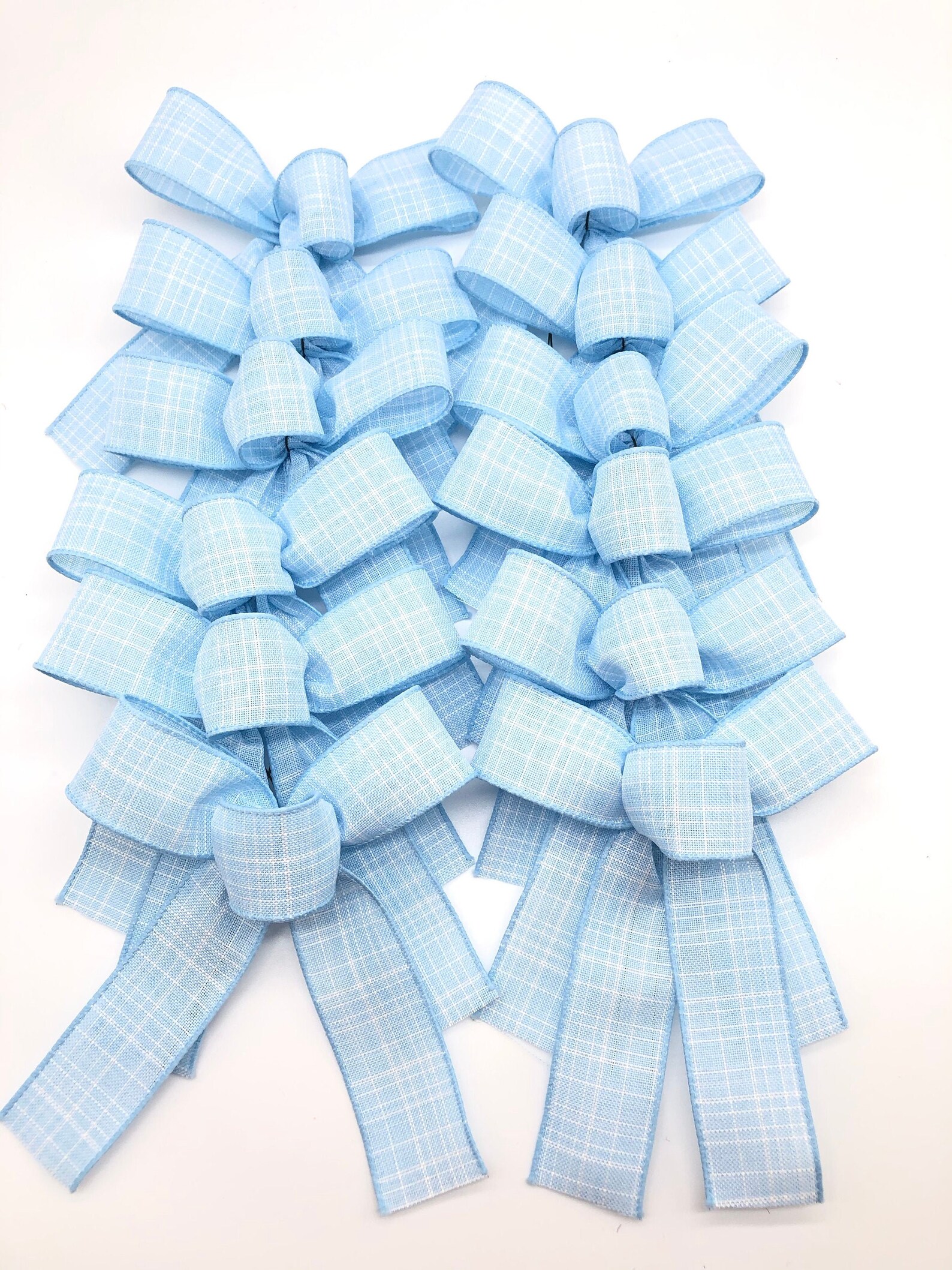 Blue Decorative Bows / Set 12 Bows / Baby Blue Decorative Bows | Etsy