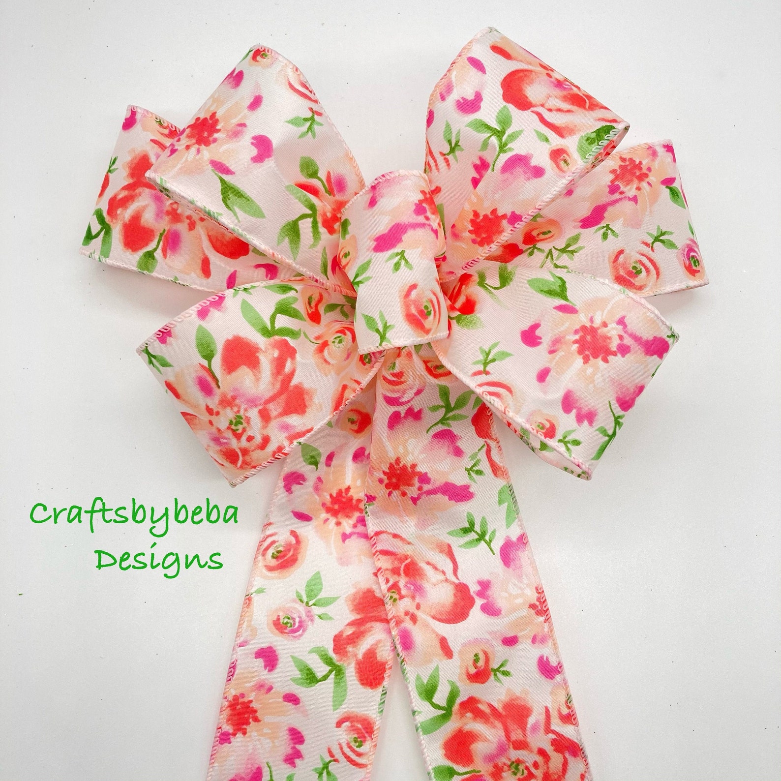 Floral Decorative Bow / Set 3 Bows / Summer Spring Bows / | Etsy