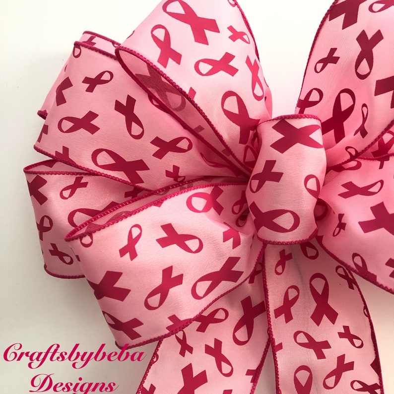 Pink Cancer Awareness Decorative Bow / Pink Decorative Bow / - Etsy