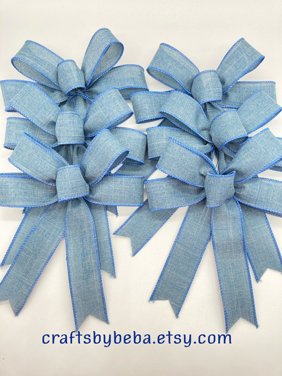 Denim Bows / Set 6 Bows / Blue Decorative Bows / Tone of Blue / Blue ...