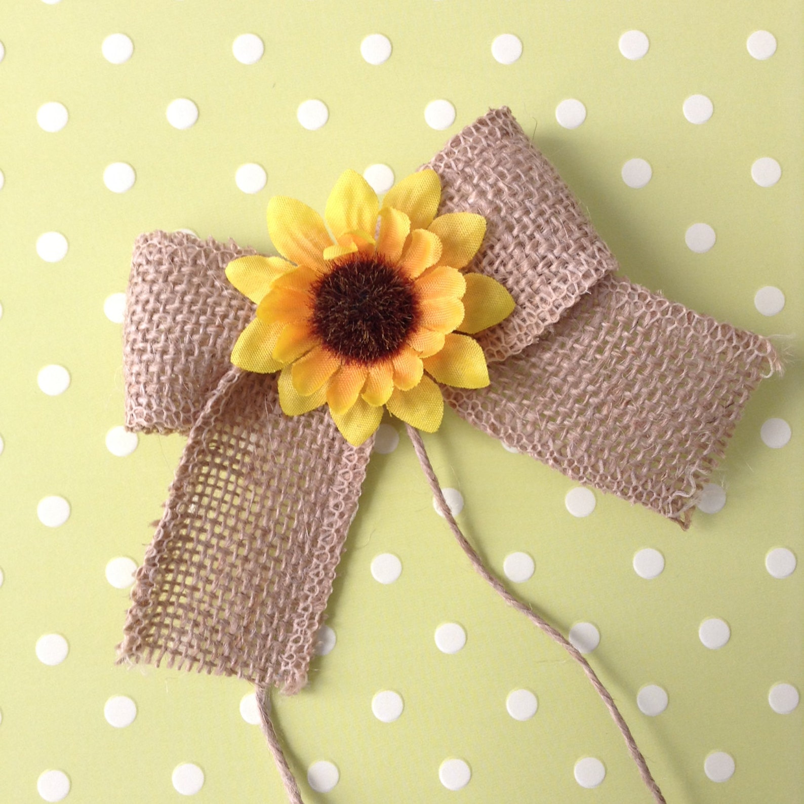 Sunflowers Burlap Mason Jars Bows / Small Burlap Bows Decor W - Etsy