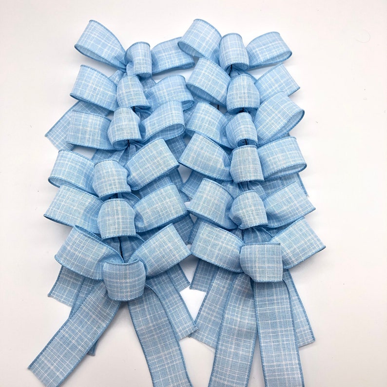 Blue Decorative Bows / Set 12 Bows / Baby Blue Decorative Bows | Etsy