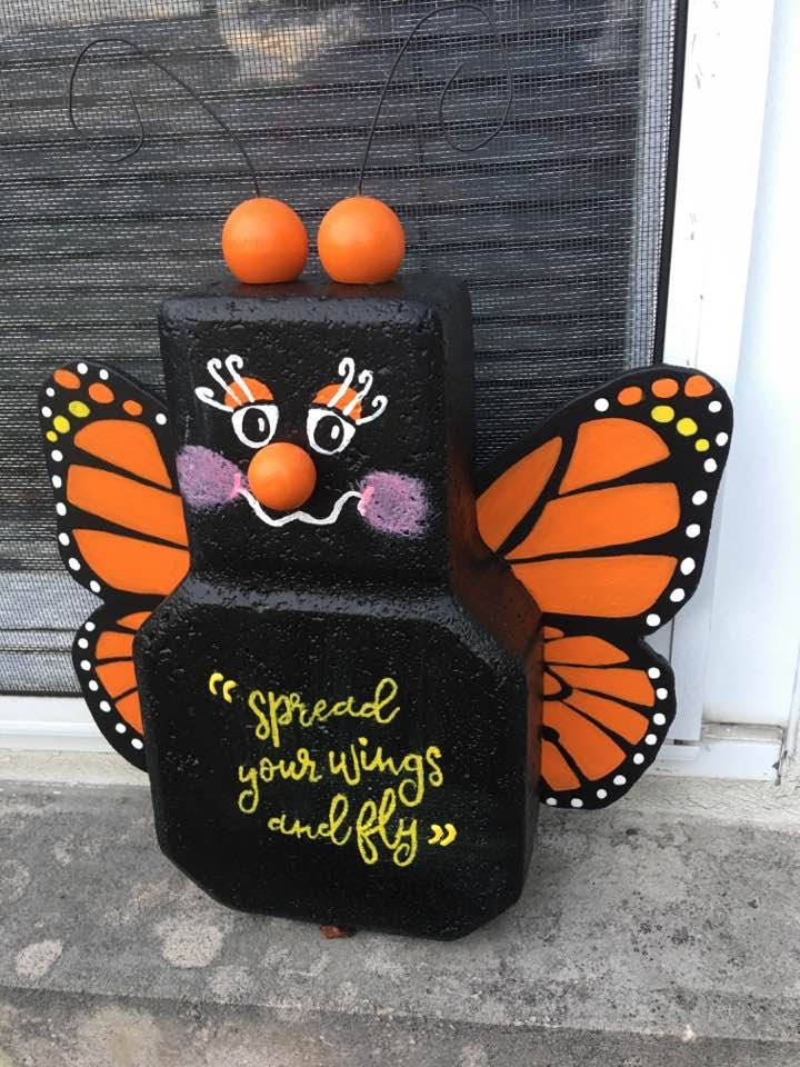 Butterfly Garden Decor Butterfly Hand Painted Patio Paver Pal - Etsy