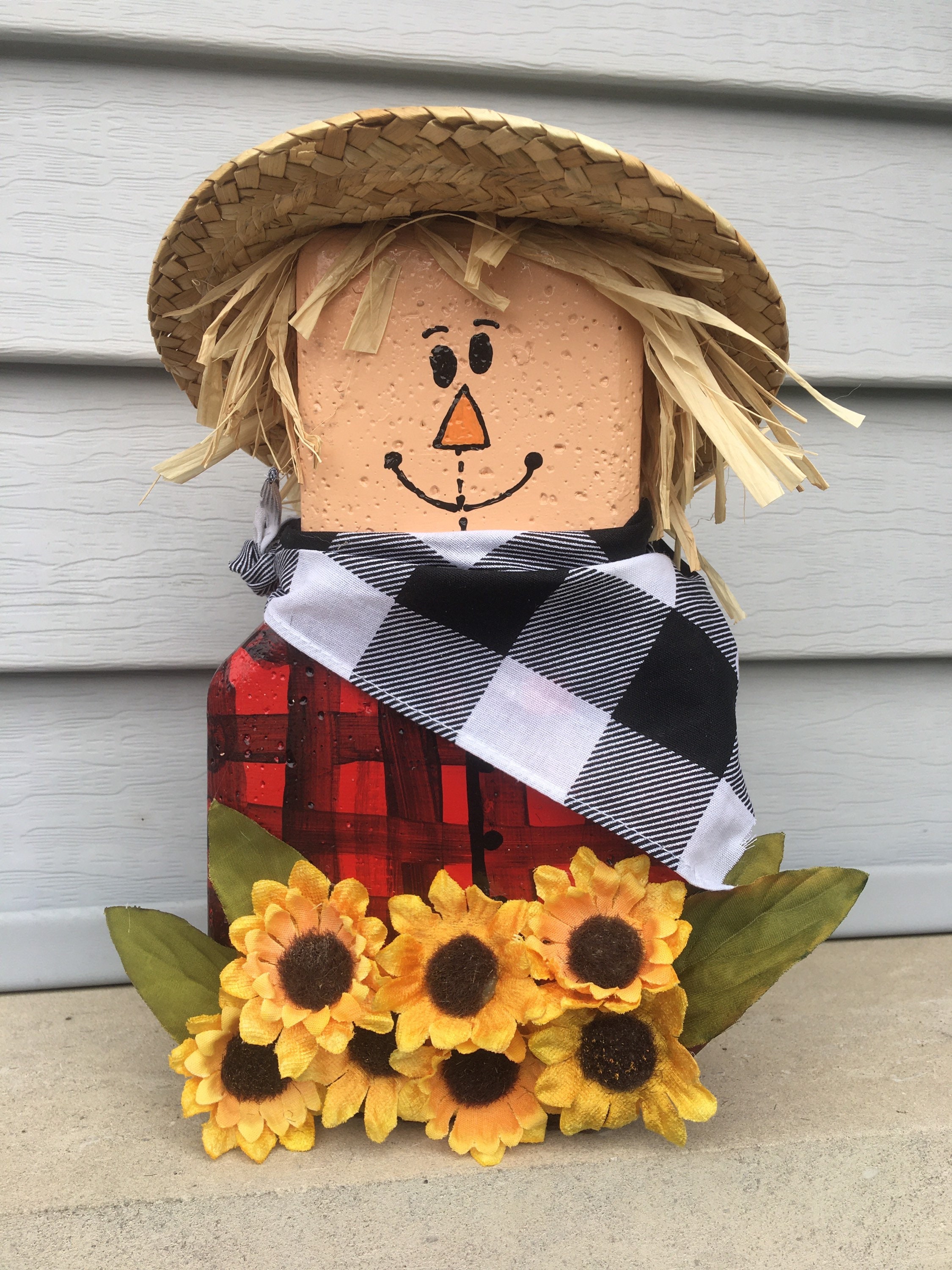 Scarecrow Patio Paver Pals Handpainted Decoration Ornament - Etsy