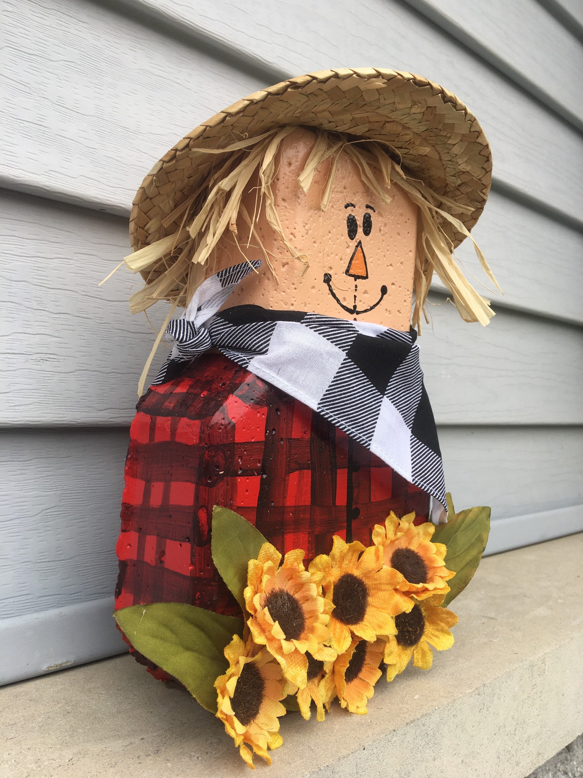 Scarecrow Patio Paver Pals Handpainted Decoration Ornament - Etsy