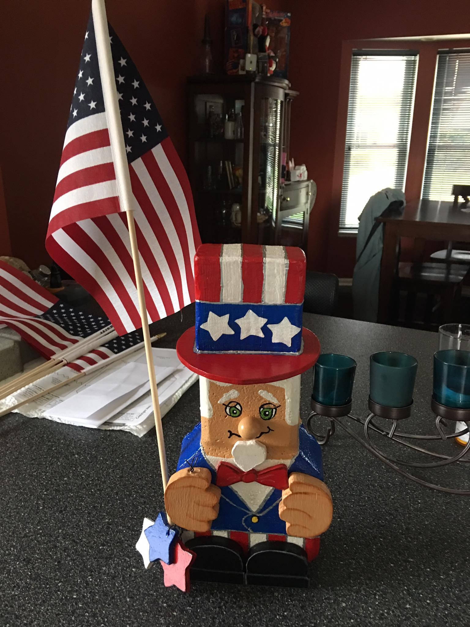 Garden Decor Uncle Sam Patriotic Hand Painted Patio Paver Pal - Etsy