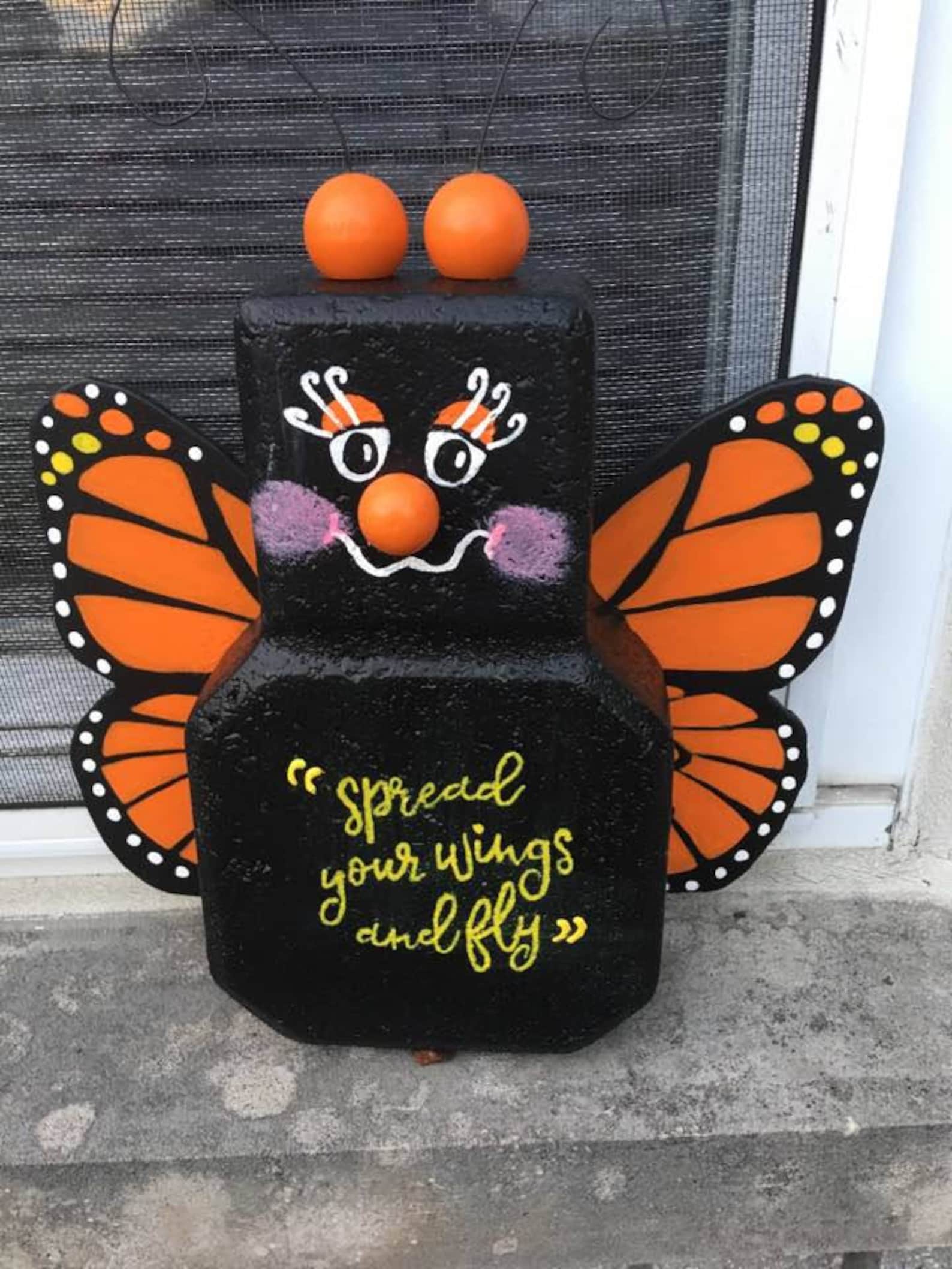 Butterfly Garden Decor Butterfly Hand Painted Patio Paver Pal - Etsy