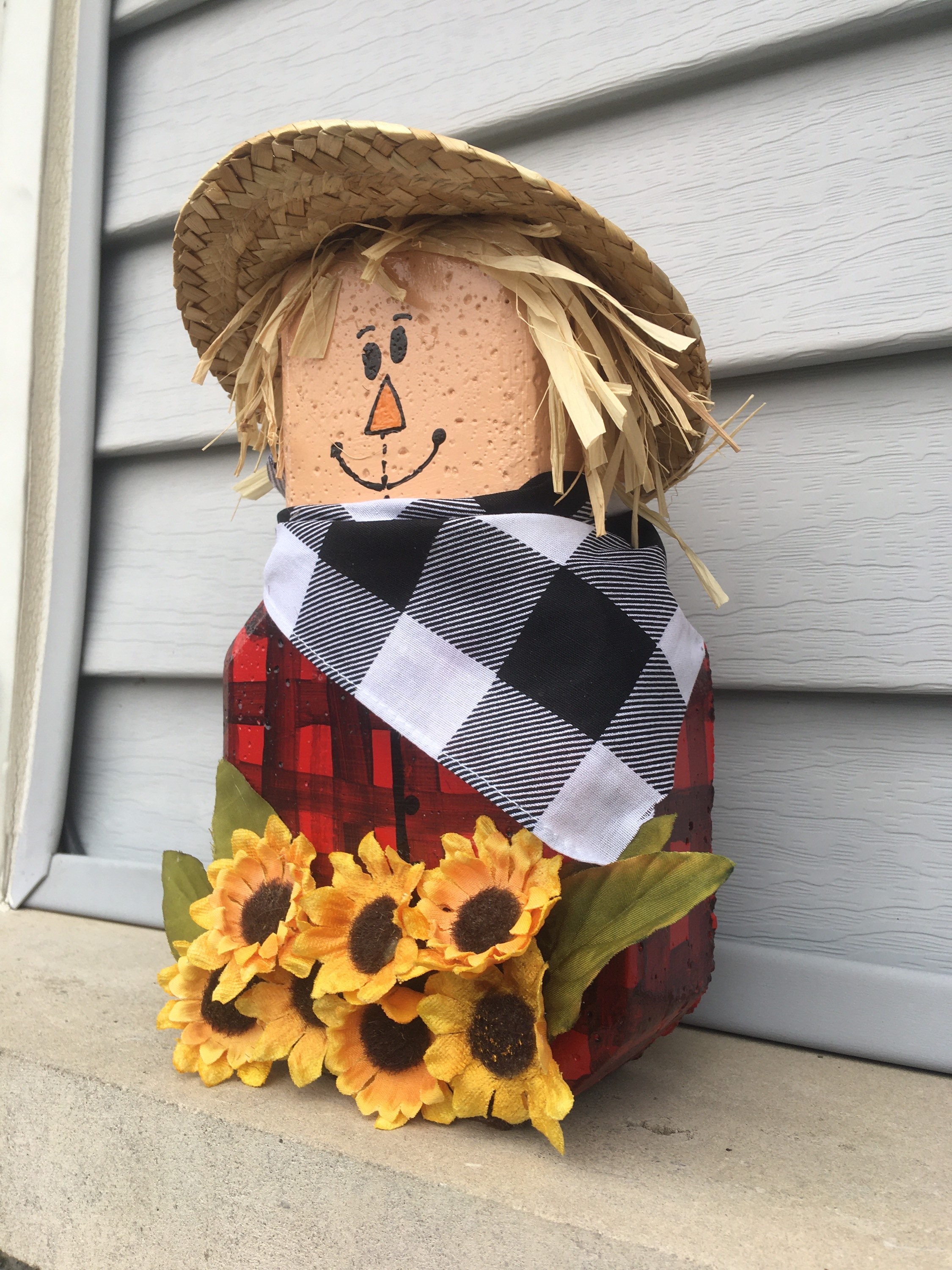 Scarecrow Patio Paver Pals Handpainted Decoration Ornament - Etsy