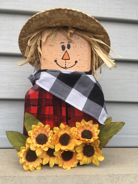 Scarecrow Patio Paver Pals Handpainted Decoration Ornament | Etsy