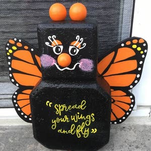 Butterfly Garden Decor Butterfly Hand Painted Patio Paver Pal - Etsy