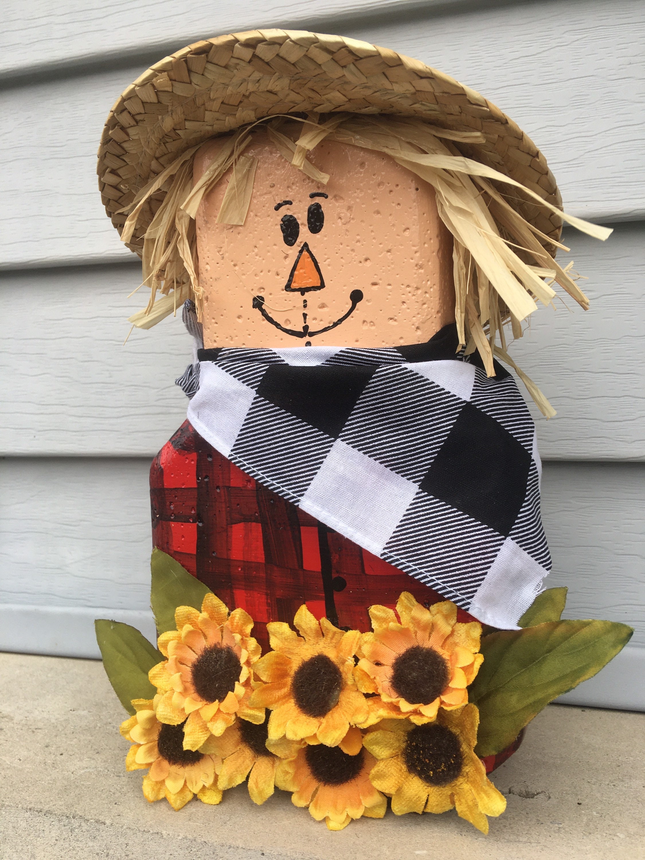 Scarecrow Patio Paver Pals Handpainted Decoration Ornament - Etsy