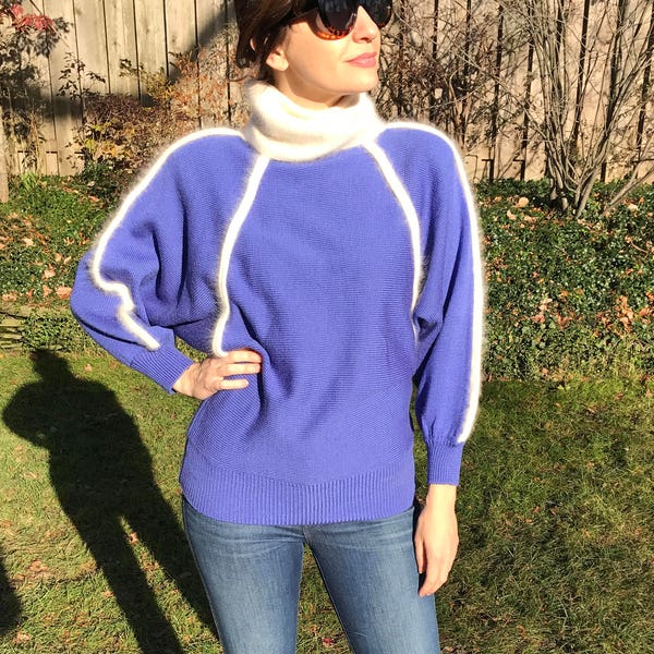 Periwinkle Turtleneck Sweater - Etsy