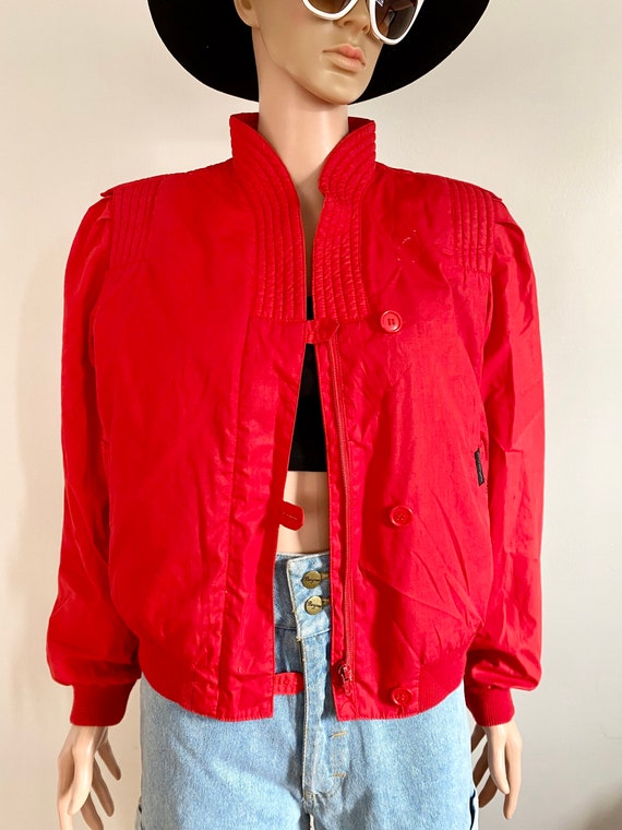 80’s Red David Benjamin Bomber Jacket Cafe Racer Moto… - Gem