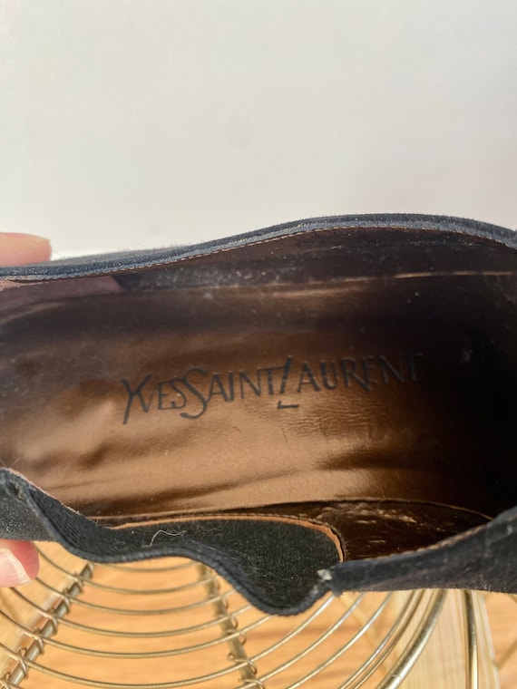 90’s/Y2K YSL Yves Saint Laurent Black Suede Slip-On L… - Gem