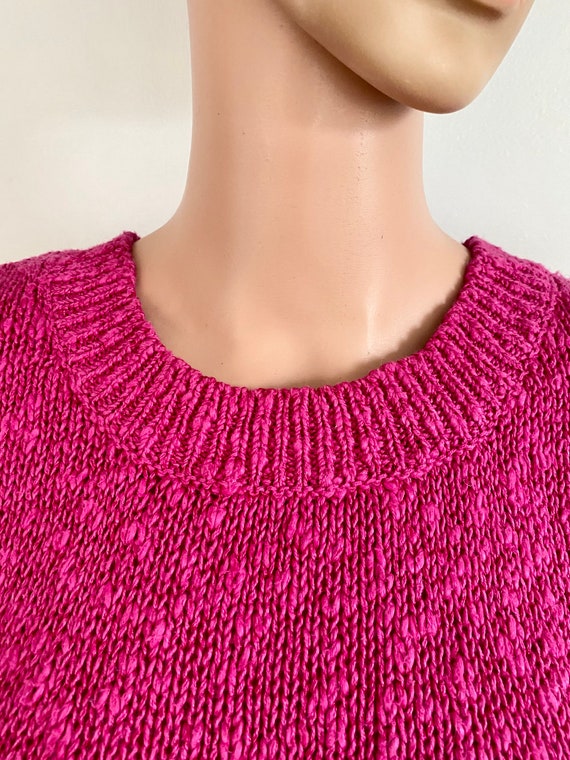 80’s Michelle Stuart Hot Pink Boucle Knit Knobby Knit… - Gem