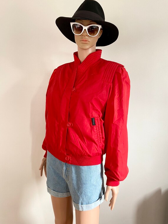 80’s Red David Benjamin Bomber Jacket Cafe Racer Moto… - Gem