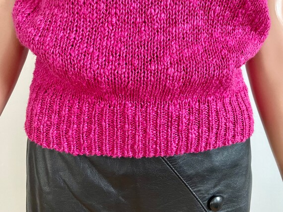 80’s Michelle Stuart Hot Pink Boucle Knit Knobby Knit… - Gem