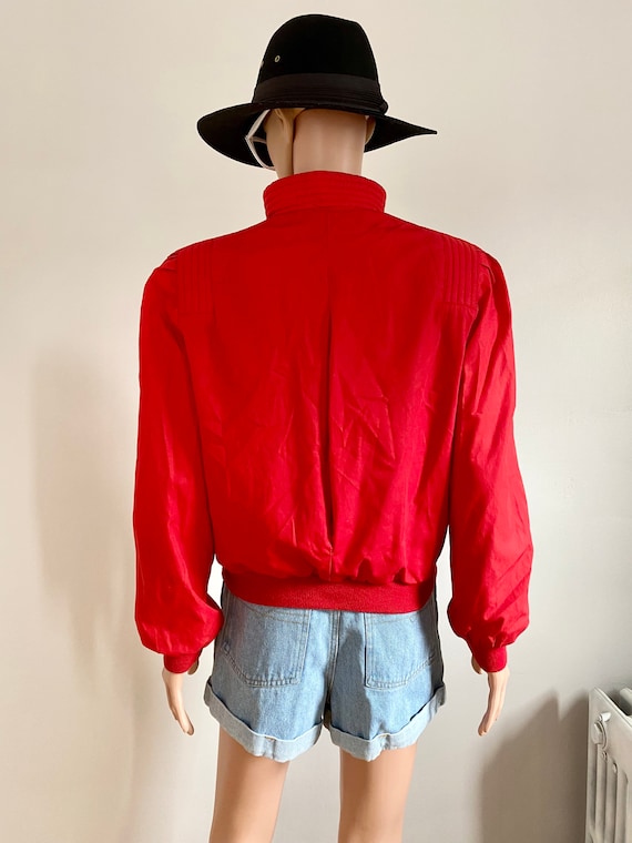 80’s Red David Benjamin Bomber Jacket Cafe Racer Moto… - Gem