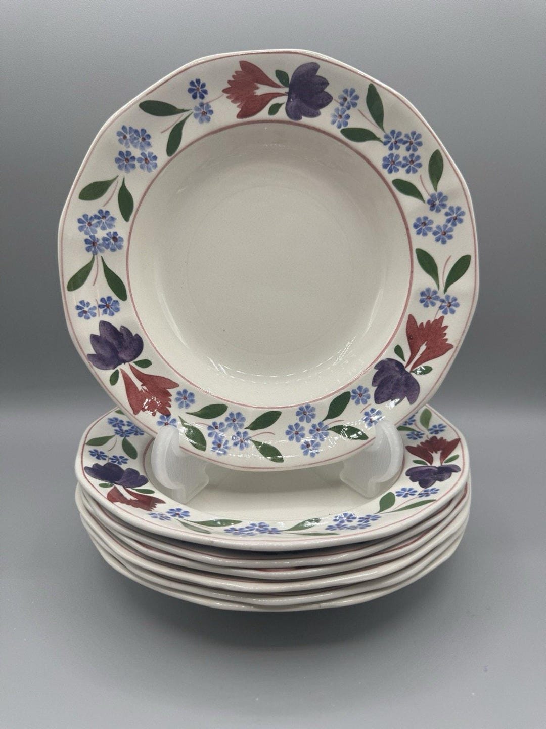 ADAMS England Old Colonial 8” Salad Plates Ironstone Set of 7 Vintage ...