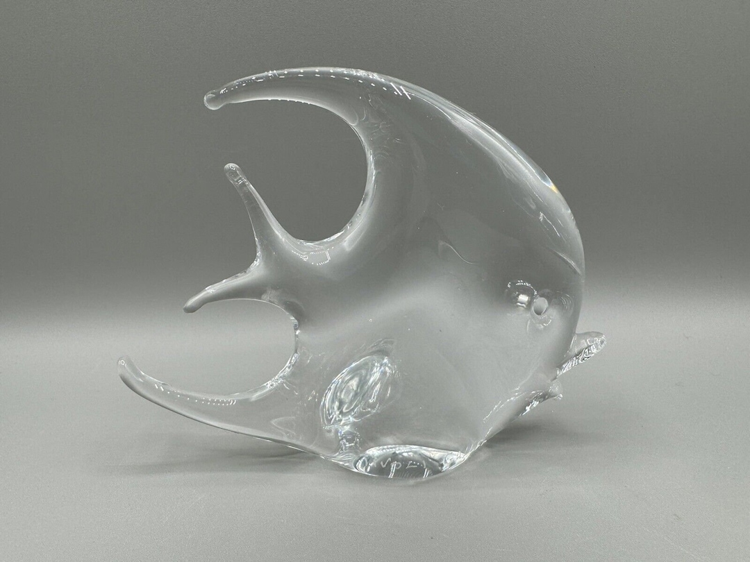 Tivoli Gallery Art Glass Clear Angel Tropics Fish Figurine Handblown ...