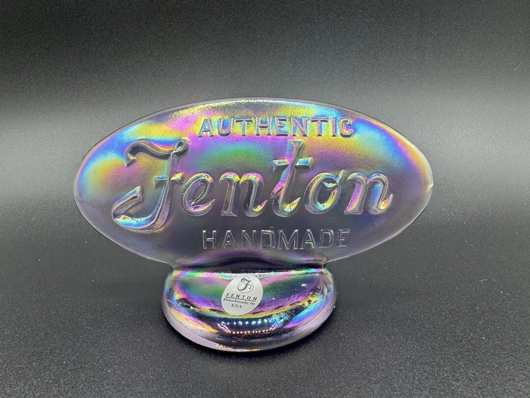 Fenton Dealer Sign Logo Purple Carnival Glass W/sticker Vintage USA WV ...