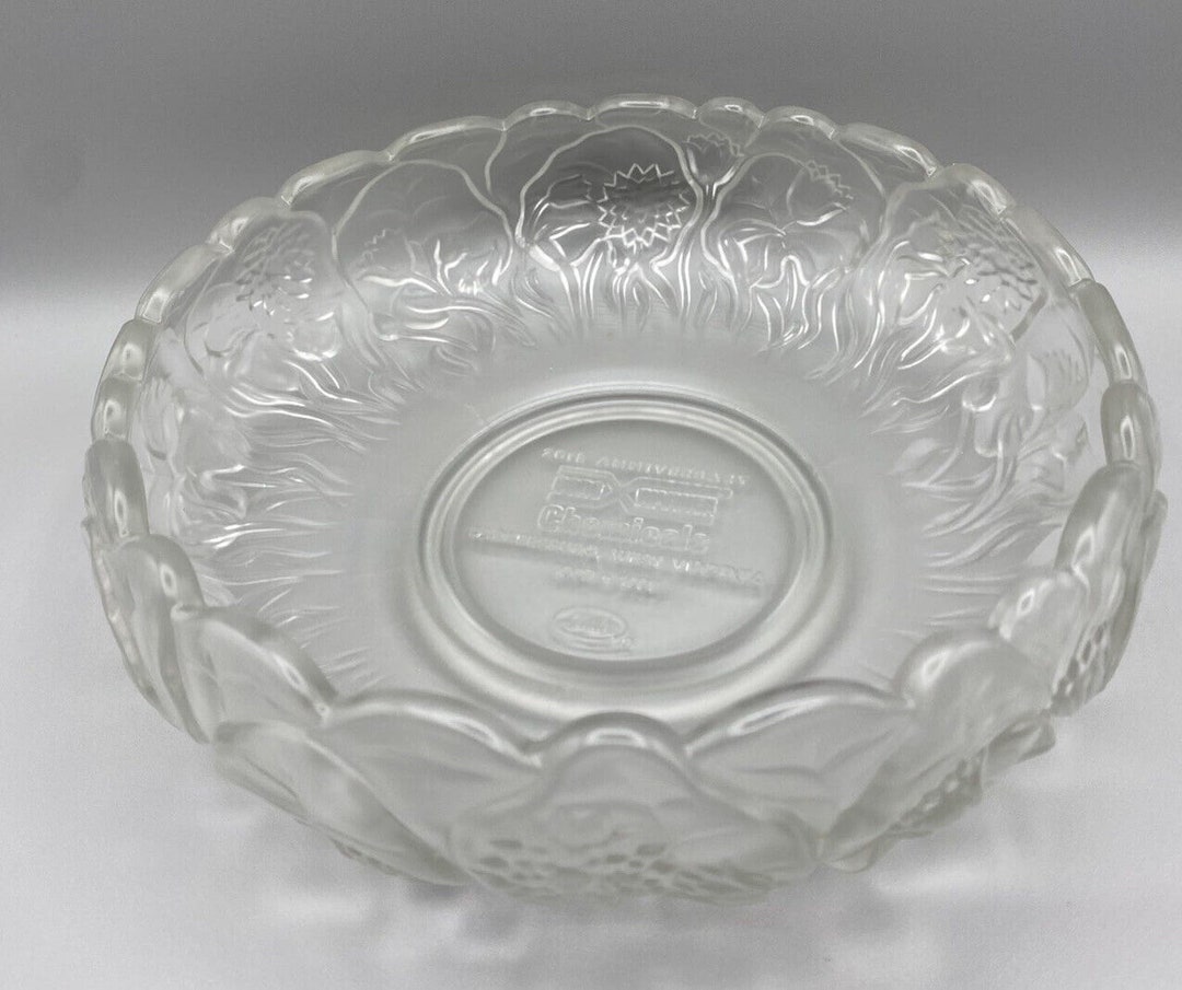 Vintage Fenton Frosted Art Glass Bowl Borg Warner Chemical 20th ...