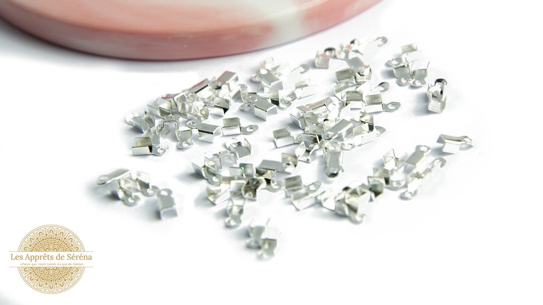 Pinch End Caps for 2mm Cord Crimp End Cap Silver Color Crimp End Cap ...