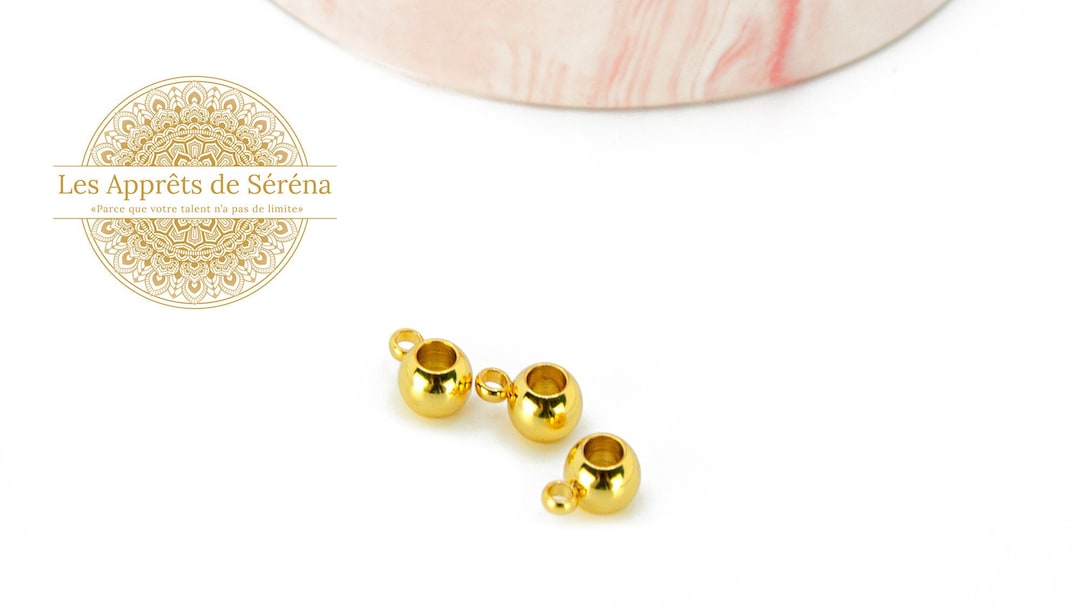 Gold Stainless Steel Round Bails for Cords and Chains 3mm Steel ...