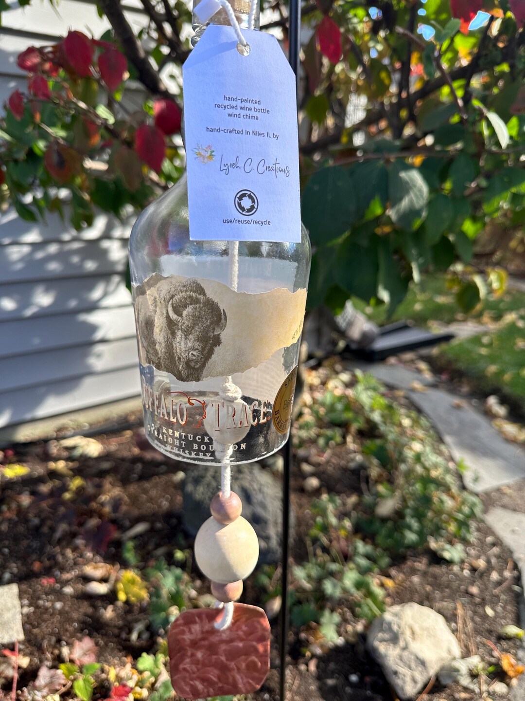 Buffalo Trace Bourbon Whiskey Recycled Spirit Bottle Wind Chime - Etsy