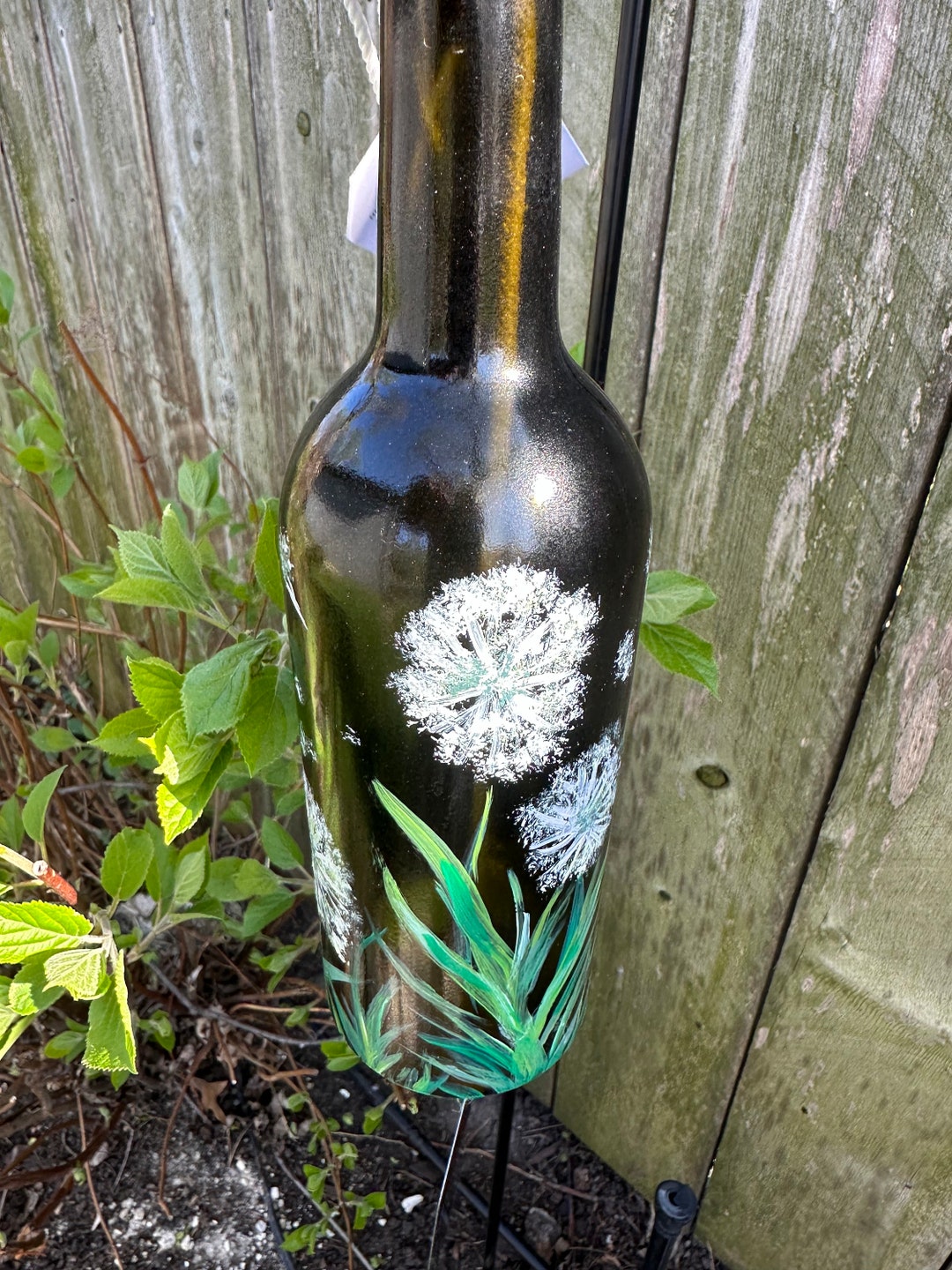 Memorial Wind Chime - Hand Painted Recycled Wine Bottle With Laminated ...