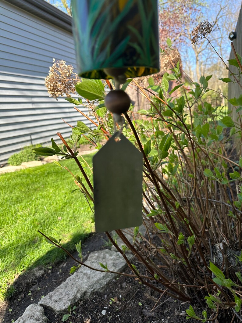 Memorial Wind Chime - Hand Painted Recycled Wine Bottle With Laminated ...