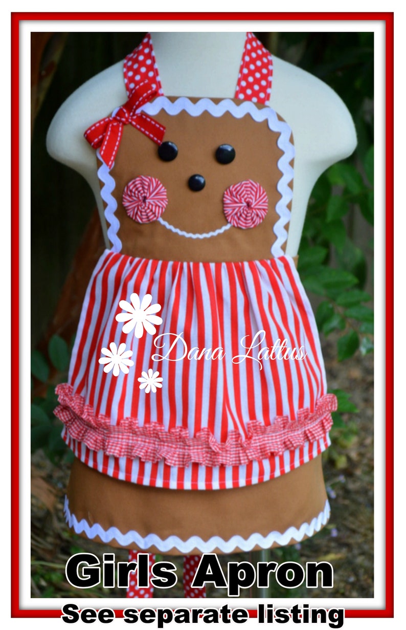Womens Gingerbread Apron, Mommy and Me Gingerbread Apron, Christmas ...