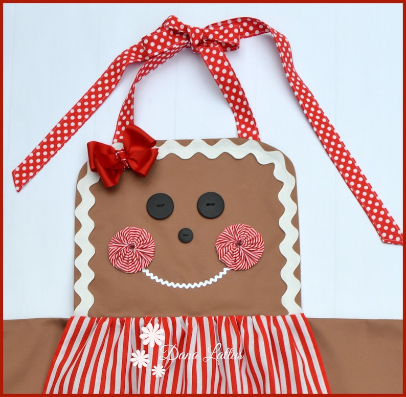 Womens Gingerbread Apron, Mommy and Me Gingerbread Apron, Christmas ...