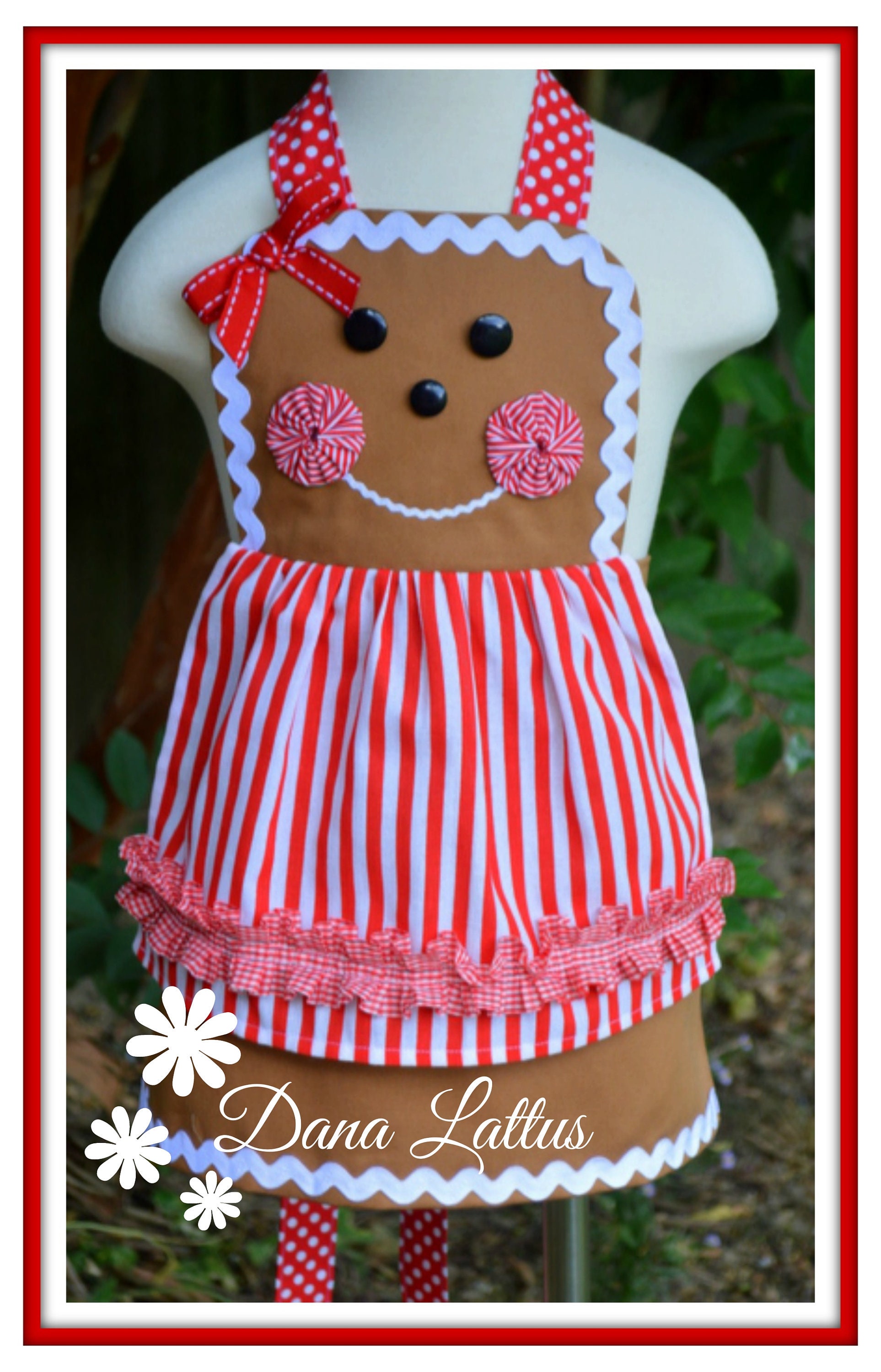 Child Gingerbread Apron, Mommy and Me Gingerbread Apron, Christmas ...