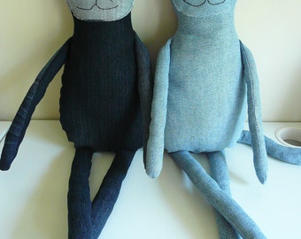 Sewing PATTERN TUTORIAL PDF Upcycled Denim Jean Stuffed Animal Plush ...