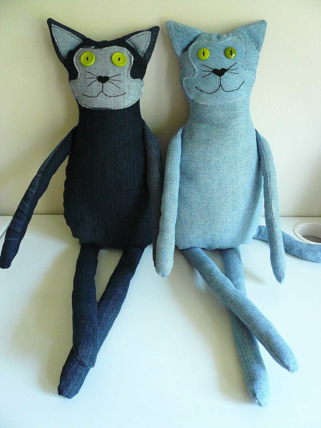 PDF Sewing Pattern Tutorial Large Upcycled Denim Stuffed Animal Cat ...