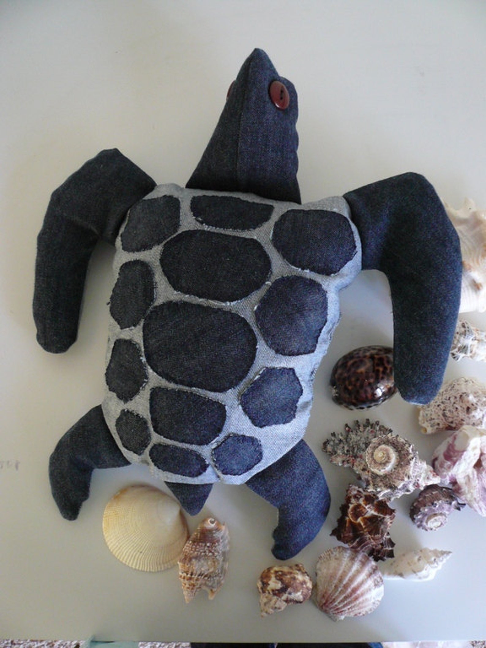 Sewing PATTERN TUTORIAL PDF Upcycled Denim Stuffed Animal Plush Sea ...