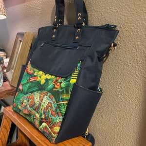 Trailblazer Convertible Backpack Navy Blue, Jungle, Reptile, Botanical ...