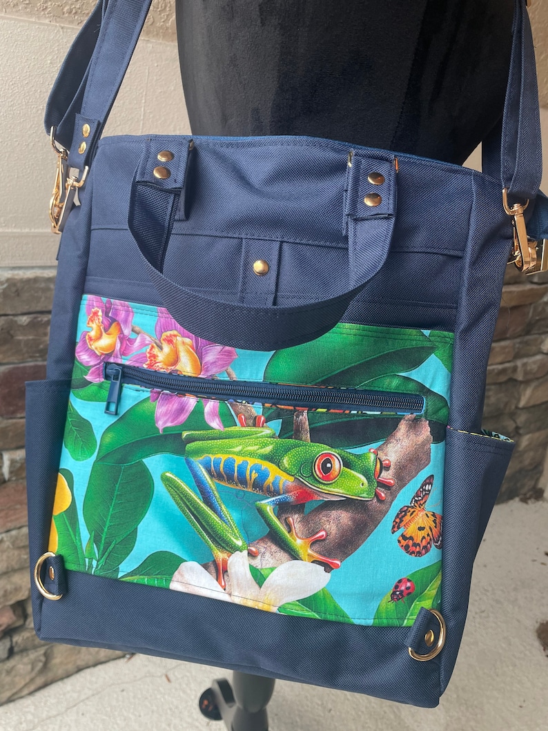 Trailblazer Convertible Backpack Navy Blue, Jungle, Reptile, Botanical ...