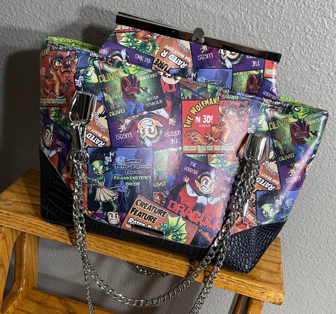 Halloween Classical Movie Bag, Kiss Lock Shoulder Bag, Horror Hand Bag ...