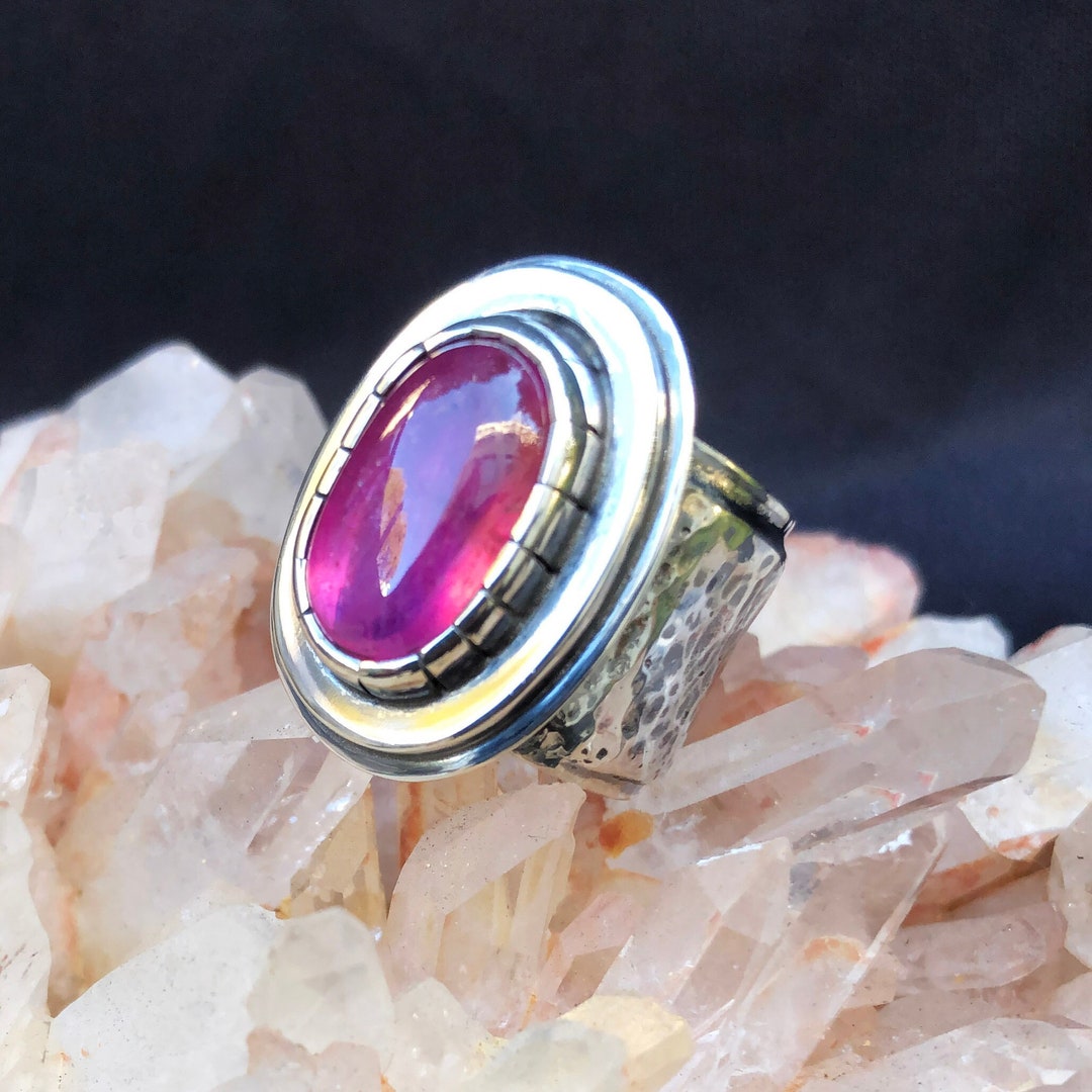 Ruby 2 - Sterling Silver Ring With Ruby - Size 7 - Etsy