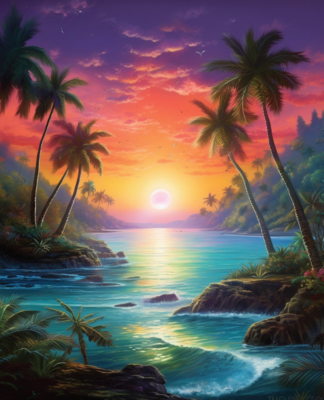 Mav Pack Printed Vinyl Beach Sunset - Etsy