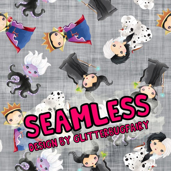 Seamless Design Villains Digital Paper - Etsy
