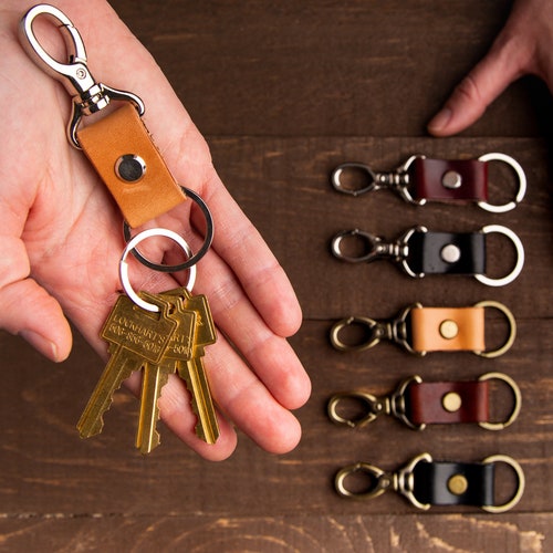 Leather Keychain Leather Key Holder Triangle Key Fob Small - Etsy