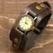 Retro Leather Cuff Watch Antique Bronze Leather Bracelet Watch Wrist ...