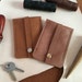 Leather Key Pouch Personalized Leather Key Case Cognac Brown Leather ...