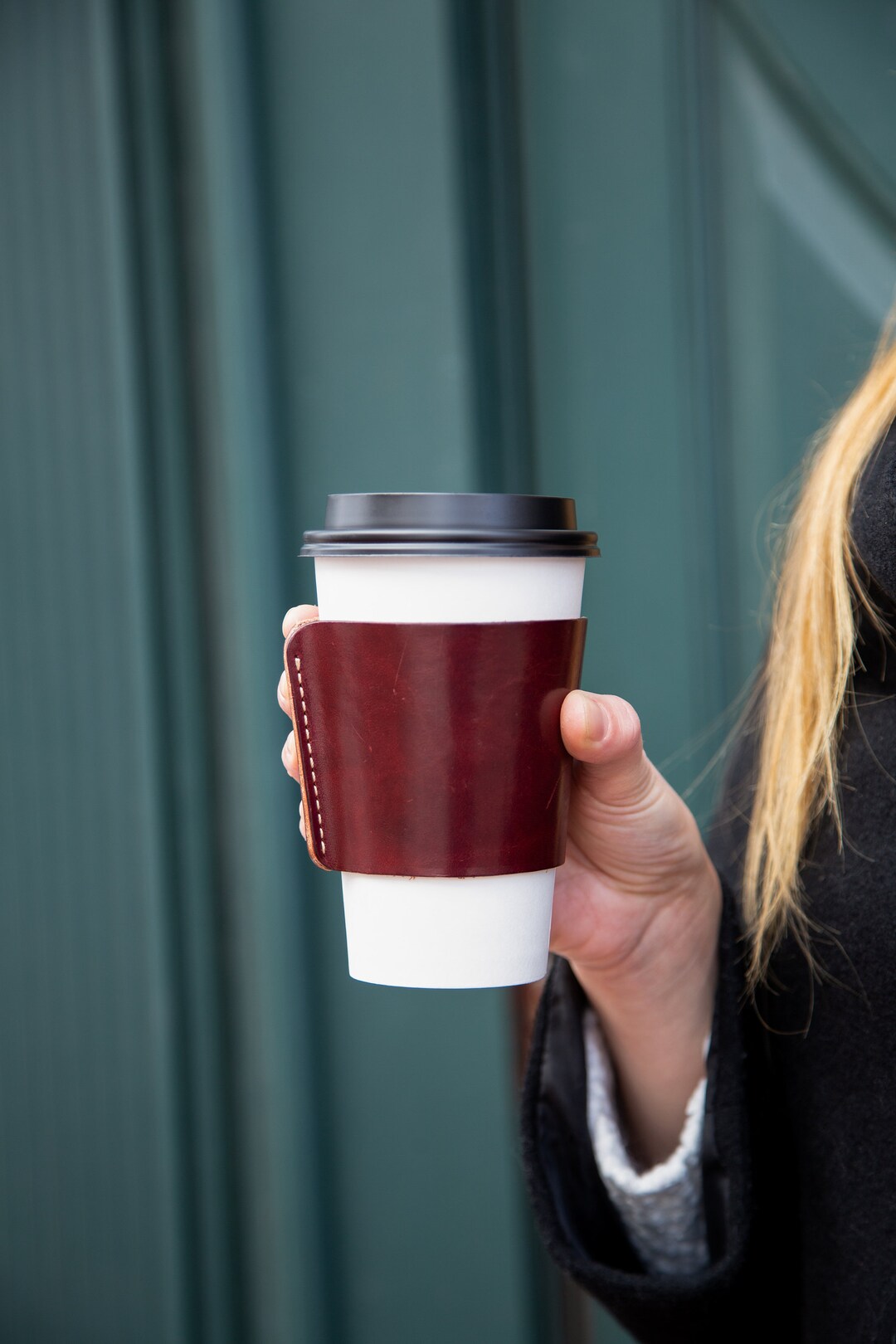 Leather Cup Sleeve Personalized Cup Warmer Reusable Cup Sleeve Custom ...