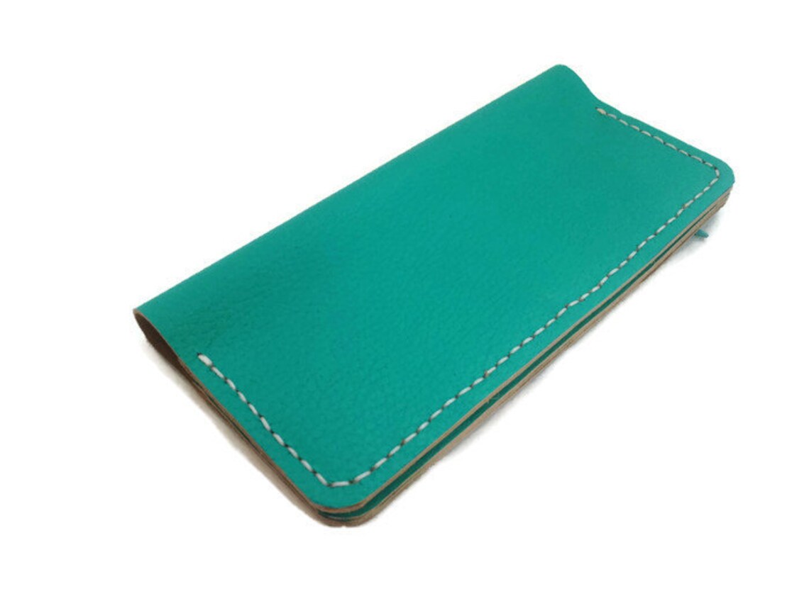 Mint Green Leather Wallet Long Leather Women Wallet Credit | Etsy