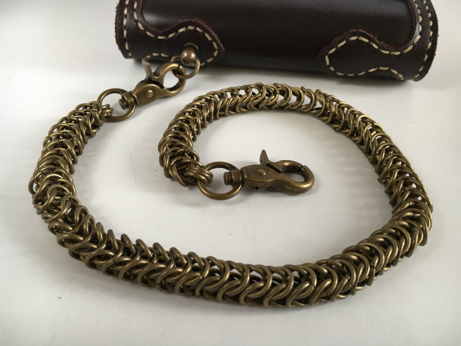 Men's Leather Chain Wallet Skull Men Leather Wallet Bifold - Etsy